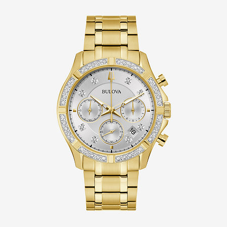 Click here for Bulova Mens Chronograph Diamond-Accent Gold-Tone S... prices