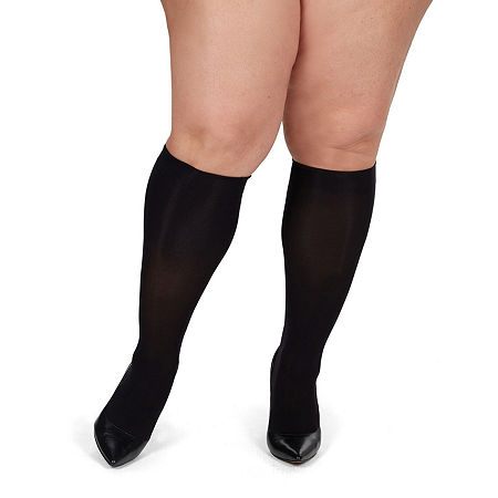 Click here for MeMoi Microfiber Opaque 2-pc. Knee Highs Plus  1x-... prices