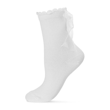 Click here for MeMoi Ribbon Womens 1 Pair Crew Socks  9-11  White prices