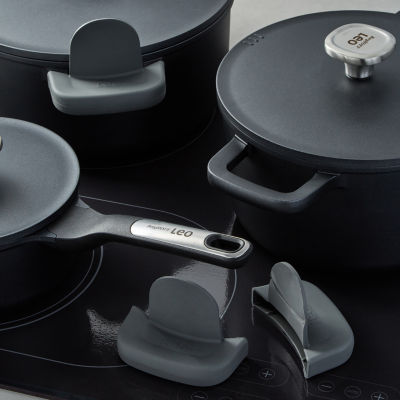 BergHOFF Leo Phantom Cearmic Non-Stick 6-pc. Cookware Set, Color: Black ...