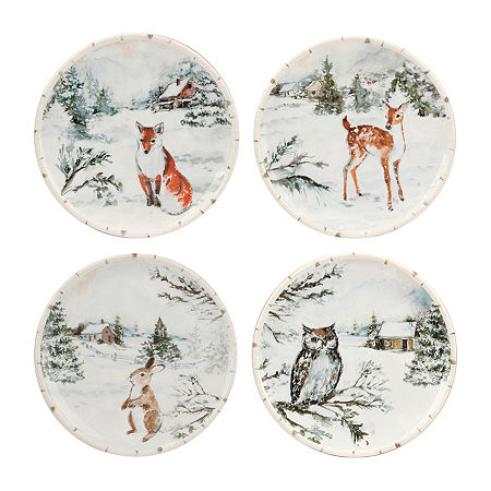 Certified International Winters Frost Dessert Plates  Set of 4 - Multi