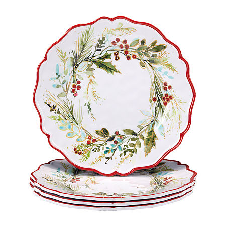Certified International Christmas Gatherings Dinner Plates  Set of 4 - Micscellaneous