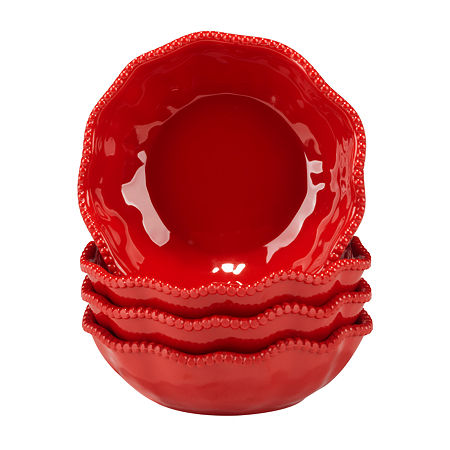 Certified International Perlette Red All Purpose Bowls  Set of 4 - Micscellaneous