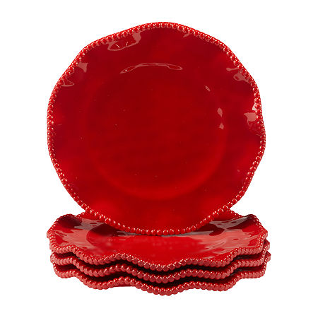 Certified International Perlette Red Salad Plates  Set of 4 - Micscellaneous