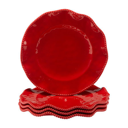 Certified International Perlette Red Dinner Plates  Set of 4 - Micscellaneous