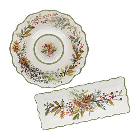 Certified International Winters Forest 2-Pc. Melamine Appetizer Set - Micscellaneous
