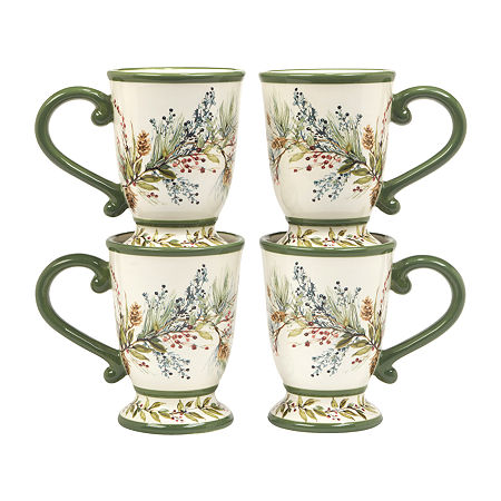 Certified International Winters Forest Mugs  Set of 4 - Multi