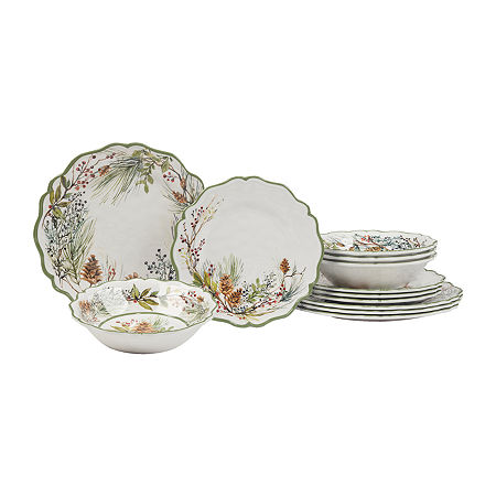 Certified International Winters Forest 12-Pc. Melamine Dinnerware Set  Service for 4 - Micscellaneous