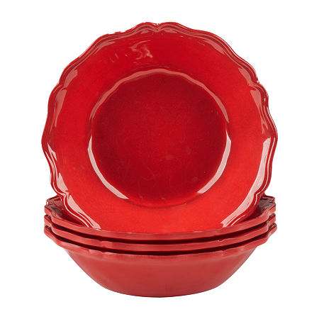Certified International Red Crackle All Purpose Bowls  Set of 4 - Micscellaneous