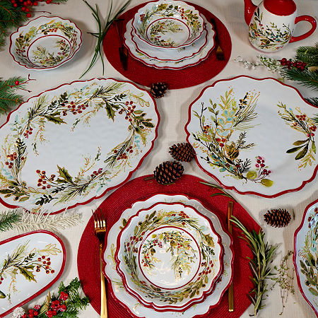 Certified International Christmas Gatherings 2-Pc. Melamine Platter Set - Micscellaneous