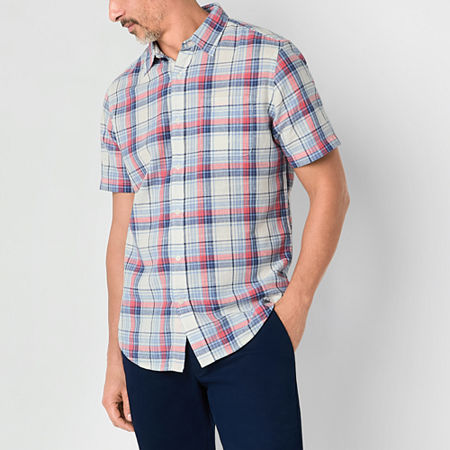 Click here for St. Johns Bay Mens Linen Blend Short Sleeve Classi... prices