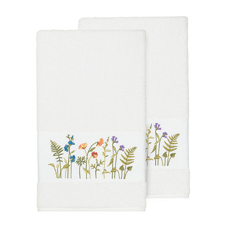 Click here for Linum Home Serenity 2-Pc. Embellished Bath Towel S... prices