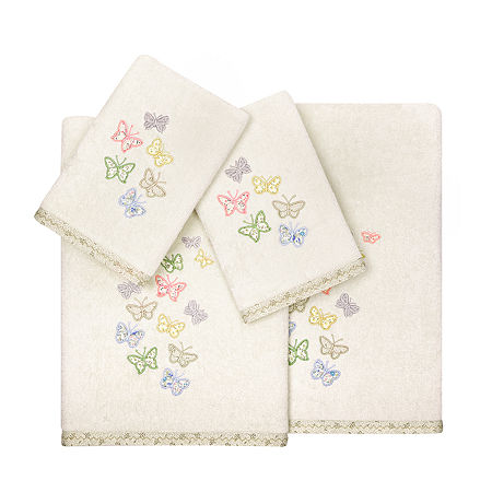Click here for Linum Home Turkish Cotton Mariposa Embellished 4-P... prices