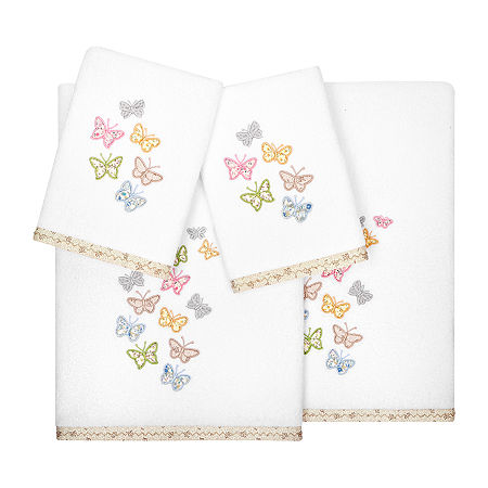 Click here for Linum Home Turkish Cotton Mariposa Embellished 4-P... prices