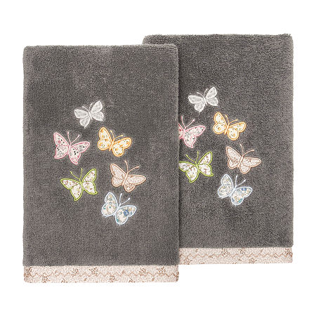 Click here for Linum Home Turkish Cotton Mariposa Embellished 2-P... prices
