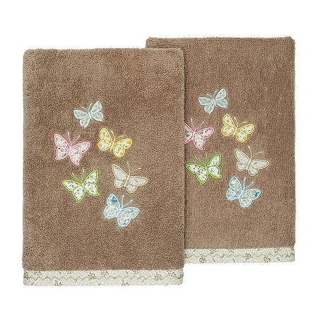 Click here for Linum Home Turkish Cotton Mariposa Embellished 2-P... prices