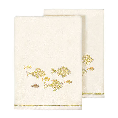Click here for Linum Home Turkish Cotton Figi Embellished 2-Pc. B... prices