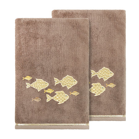 Click here for Linum Home Turkish Cotton Figi Embellished 2-Pc. B... prices