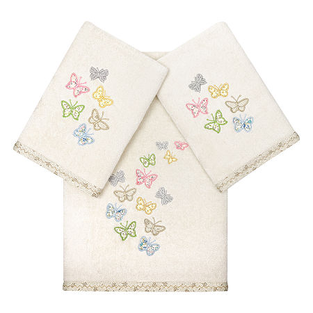 Click here for Linum Home Turkish Cotton Mariposa Embellished 3-P... prices
