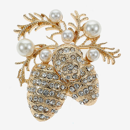 Click here for Monet Jewelry Gold Tone Pinecone Glass Pin  One Si... prices