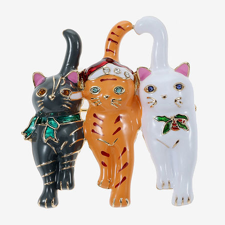 Click here for Monet Jewelry Gold Tone Cat Trio Multi Color Glass... prices