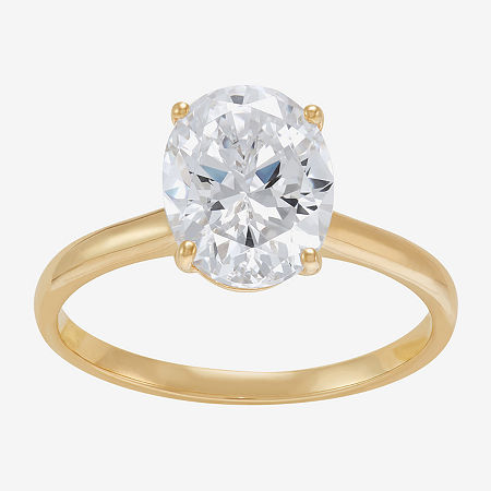 Click here for Womens White Cubic Zirconia 10K Gold Oval Solitair... prices