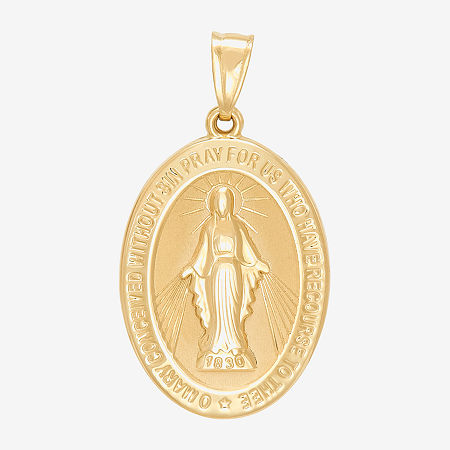 Click here for Virgin Mary Womens 14K Gold Oval Pendant  One Size... prices