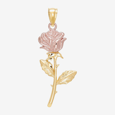 Click here for Womens 10K Two Tone Gold Flower Pendant  One Size... prices
