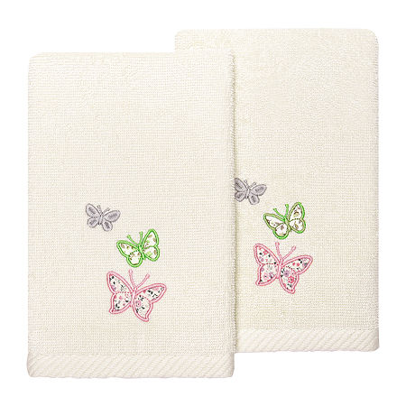 Click here for Linum Home Turkish Cotton Mariposa Embellished 2-P... prices