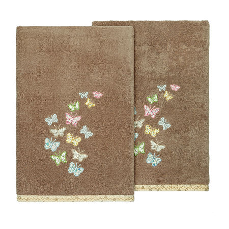 Click here for Linum Home Turkish Cotton Mariposa Embellished 2-P... prices