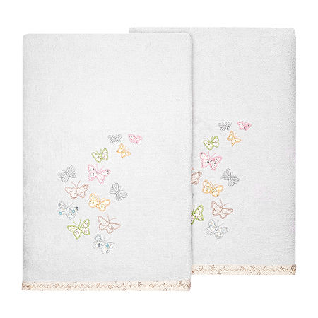 Click here for Linum Home Turkish Cotton Mariposa Embellished 2-P... prices