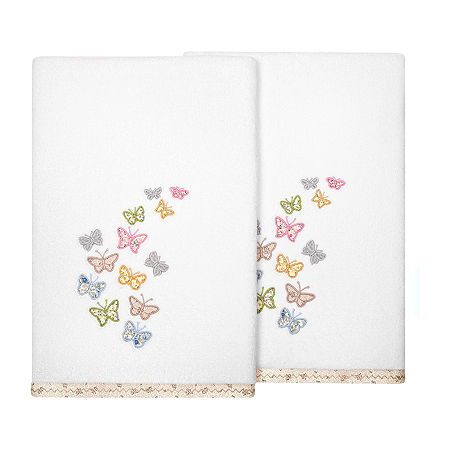 Click here for Linum Home Turkish Cotton Mariposa Embellished 2-P... prices