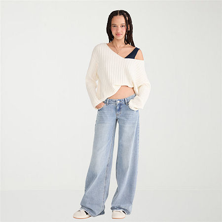 Click here for AEROPOSTALE Womens Juniors Mid Rise Loose Fit Jean... prices