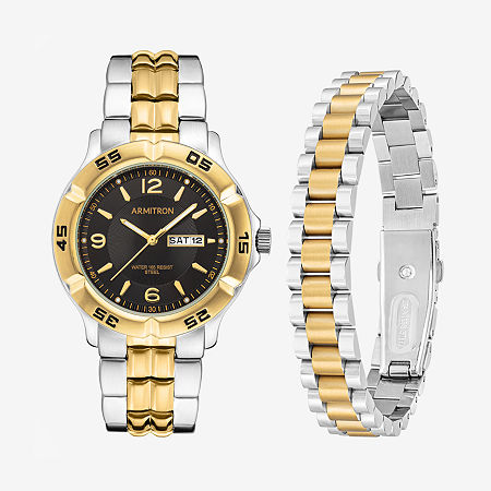 Click here for Armitron Mens Silver Tone Stainless Steel 2-pc. Wa... prices