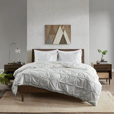 Ink+Ivy Masie Tufted Duvet Cover Set  Full/Queen - White