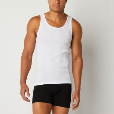 IZOD Mens 5 Pack Tank, Color: White - JCPenney