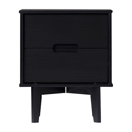 Click here for 2-Drawer Groove Handle Nightstand  One Size  Black prices