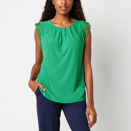 Click here for Liz Claiborne Womens Round Neck Sleeveless Lace Bl... prices