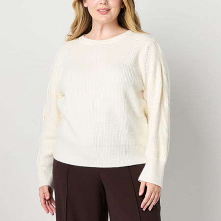 Click here for Liz Claiborne Plus Womens Crew Neck Long Sleeve Pu... prices