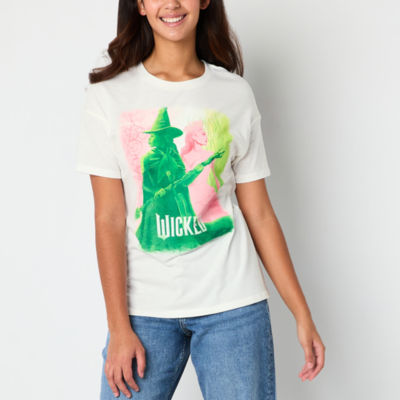 Juniors Wicked The Movie Glinda And Elphaba Oversized Tee Womens Crew ...
