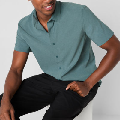 Stylus Mens Regular Fit Short Sleeve Button-Down Shirt - JCPenney