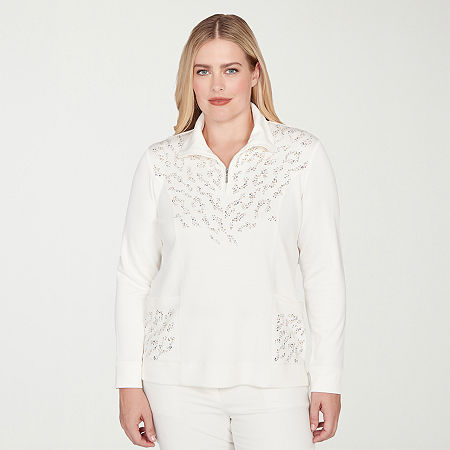 Click here for Alfred Dunner Vienna Womens 3/4 Sleeve Quarter-Zip... prices