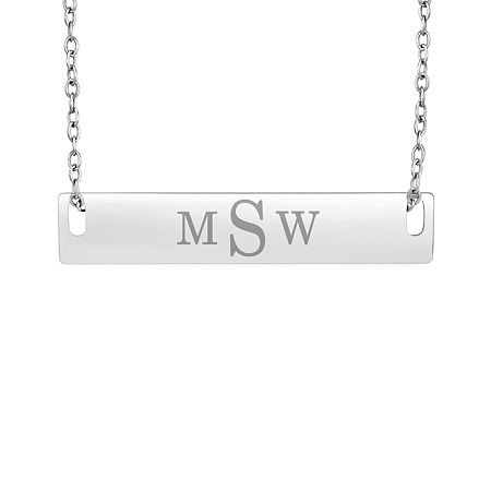 Click here for Personalized Sterling Silver Monogram Bar Necklace... prices