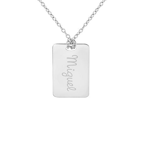 Click here for Personalized Sterling Silver Name Dog Tag  One Siz... prices