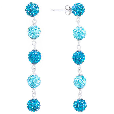 Click here for Sparkle Allure Womens Blue Crystal Pure Silver Ove... prices