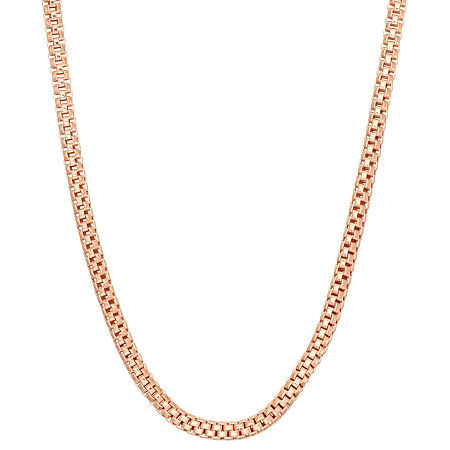 Click here for 14K Rose Gold Over Silver Solid Link Chain Necklac... prices