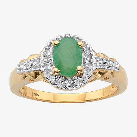 Click here for Womens Genuine Green Emerald 14K Gold Over Silver... prices