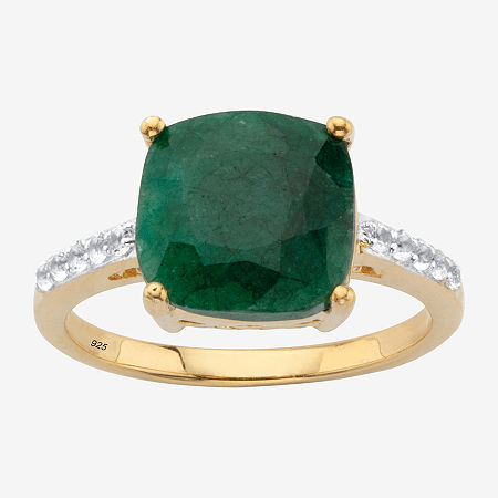 Click here for Womens Genuine Green Emerald 14K Gold Over Silver... prices
