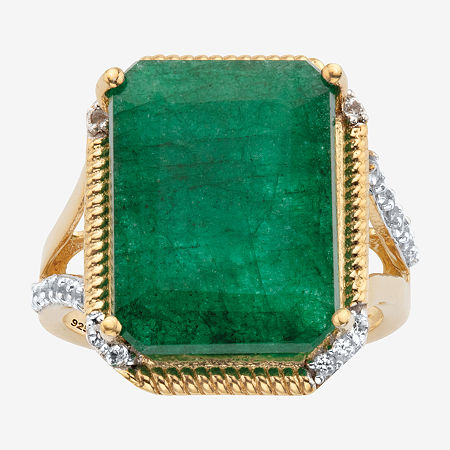 Click here for Womens Genuine Green Emerald 14K Gold Over Silver... prices