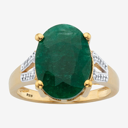 Click here for Womens Genuine Green Emerald 14K Gold Over Silver... prices